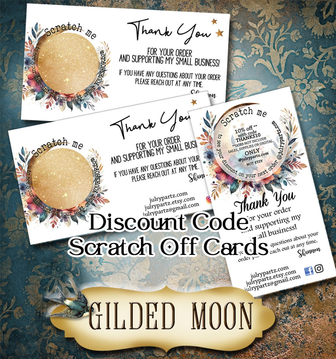 Gilded MOON #1 Scratch off • Business Cards • Coupon Cards • Custom ...
