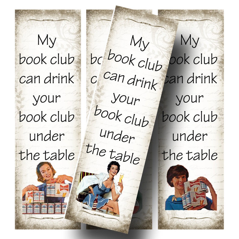 BOOKCLUB Bookmarks Bookmark Rectangle Image printable - Etsy