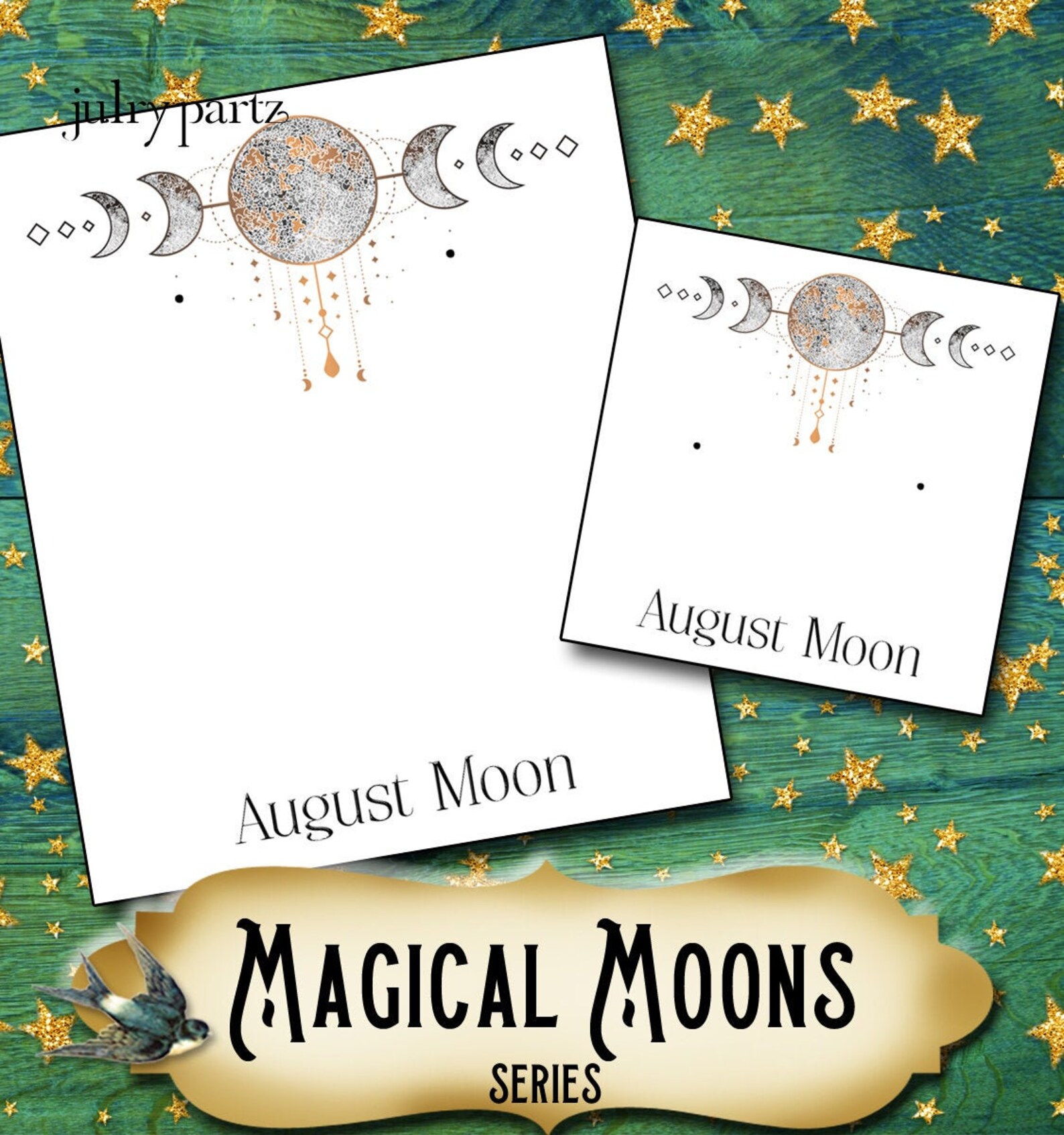 AUGUST Moon•magical Moon Collection•custom Tags•labels•earring Display ...