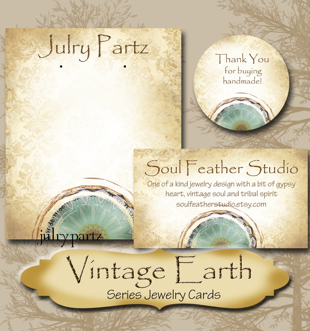 VINTAGE EARTH SERIES Business Cards•designer Card Collection•custom ...