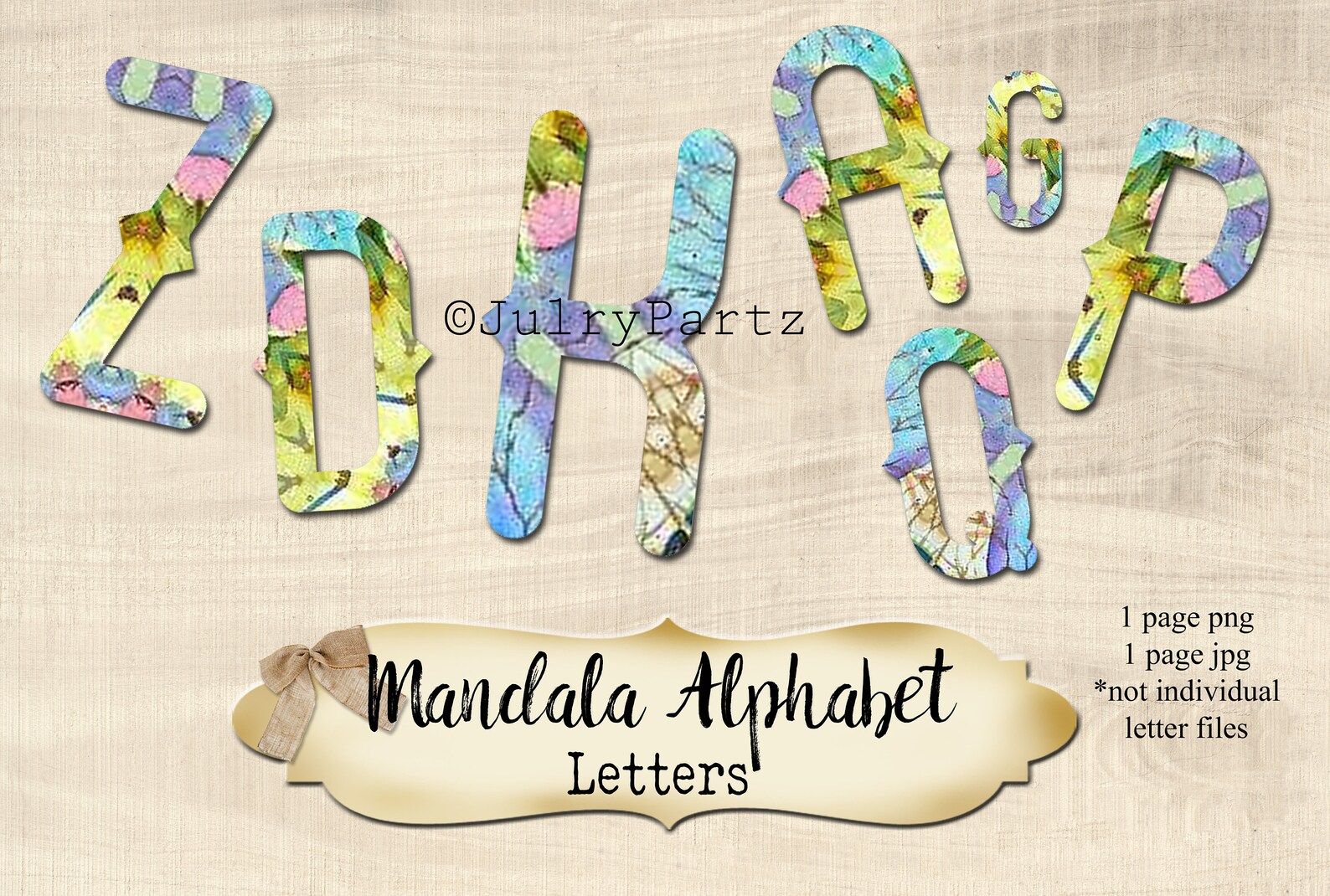 Mandala ALPHABET Letters • Clip Art Images • Printable Digital Images ...