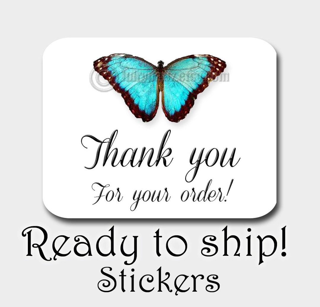 30TEAL BUTTERFLY Stickersrectangle Labelspackage - Etsy