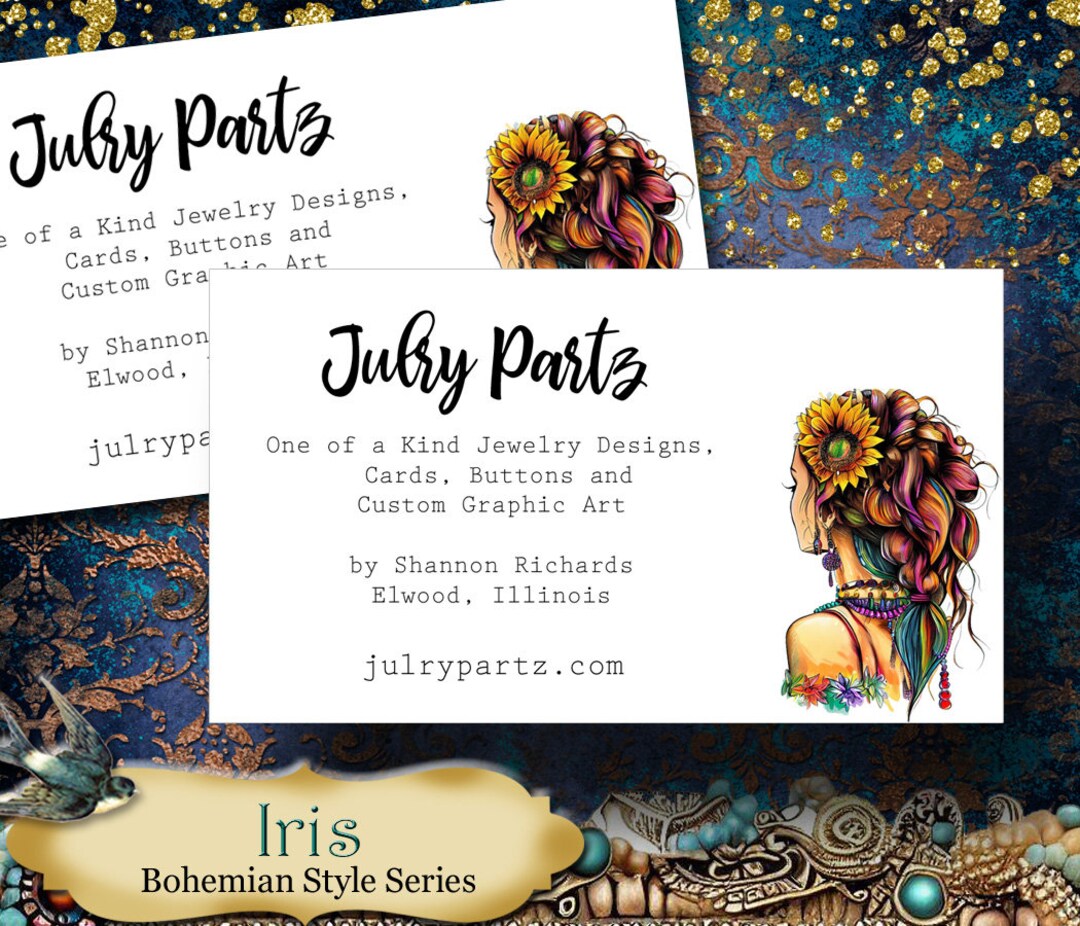 IRIS Bohemian Style Business Cards • Designer Card Collection • Custom ...