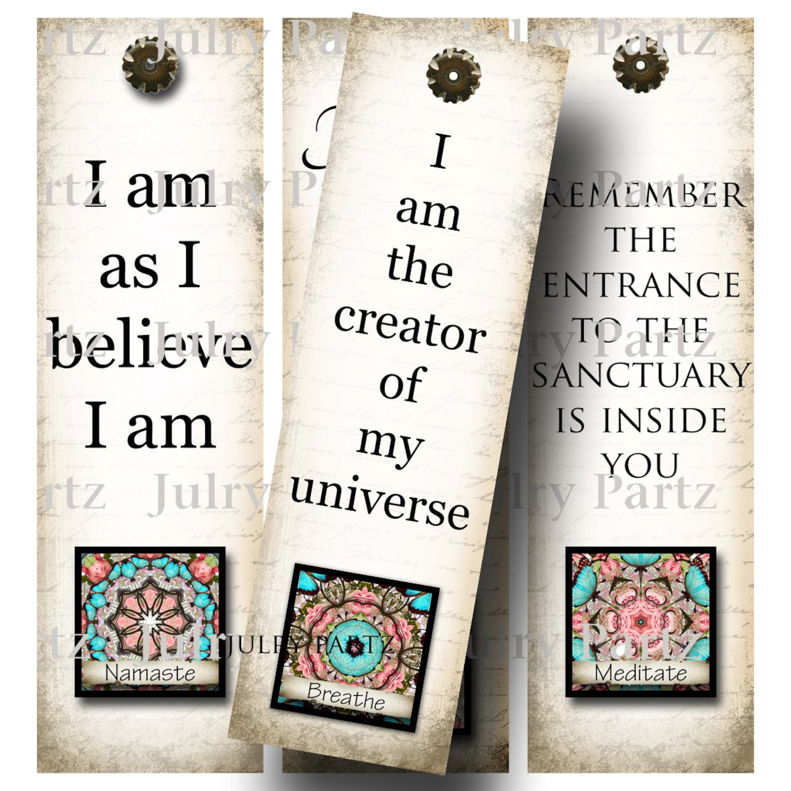 OM BOOKMARKS in Coral Zen Yoga Bookmark Rectangle Image - Etsy