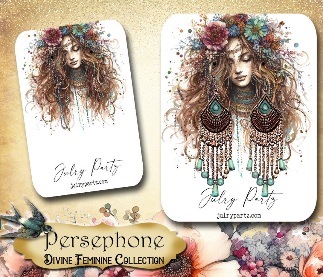 PERSEPHONE• Necklace Card • Earring Card • Jewelry Cards • Jewelry ...
