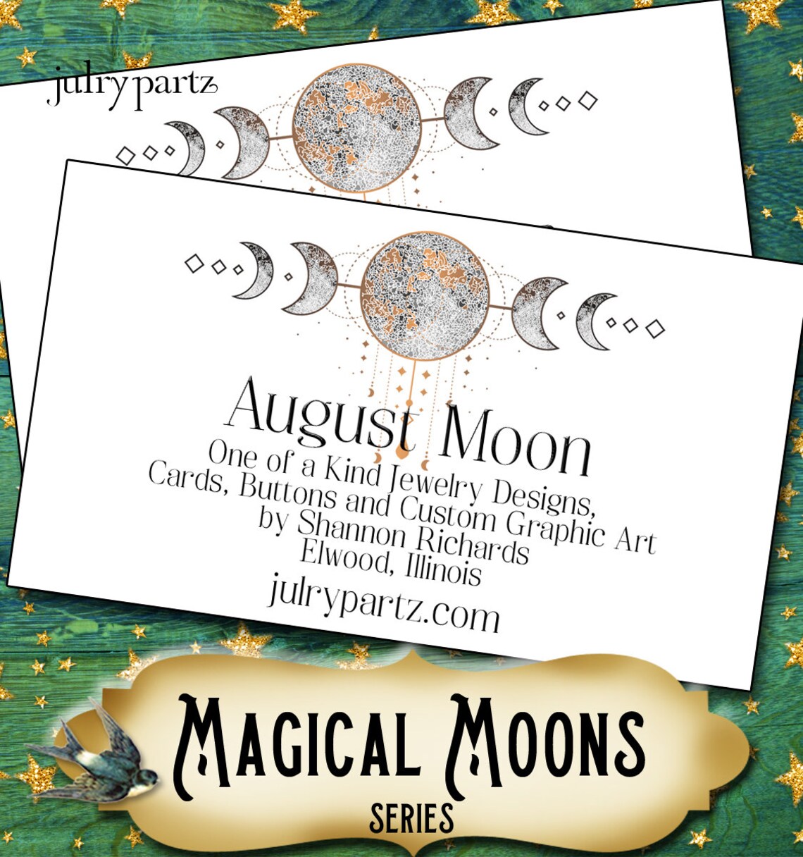 AUGUST Moon•magical Moon Collection•custom Tags•labels•earring Display ...