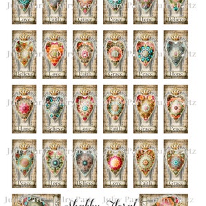 1x2 HEARTS COMBO Pack •1x2 Images •printable Digital Images •gift Tags ...
