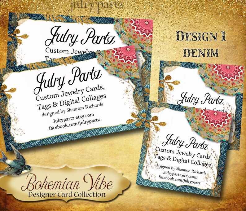 BOHEMIAN VIBES Business Cards•designer Card Collection•custom Business ...