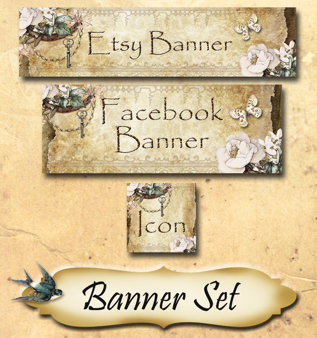 Custom SHOP BANNER Set•facebook Cover•storybook - Etsy