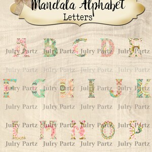 Mandala ALPHABET Letters • Clip Art Images • Printable Digital Images ...