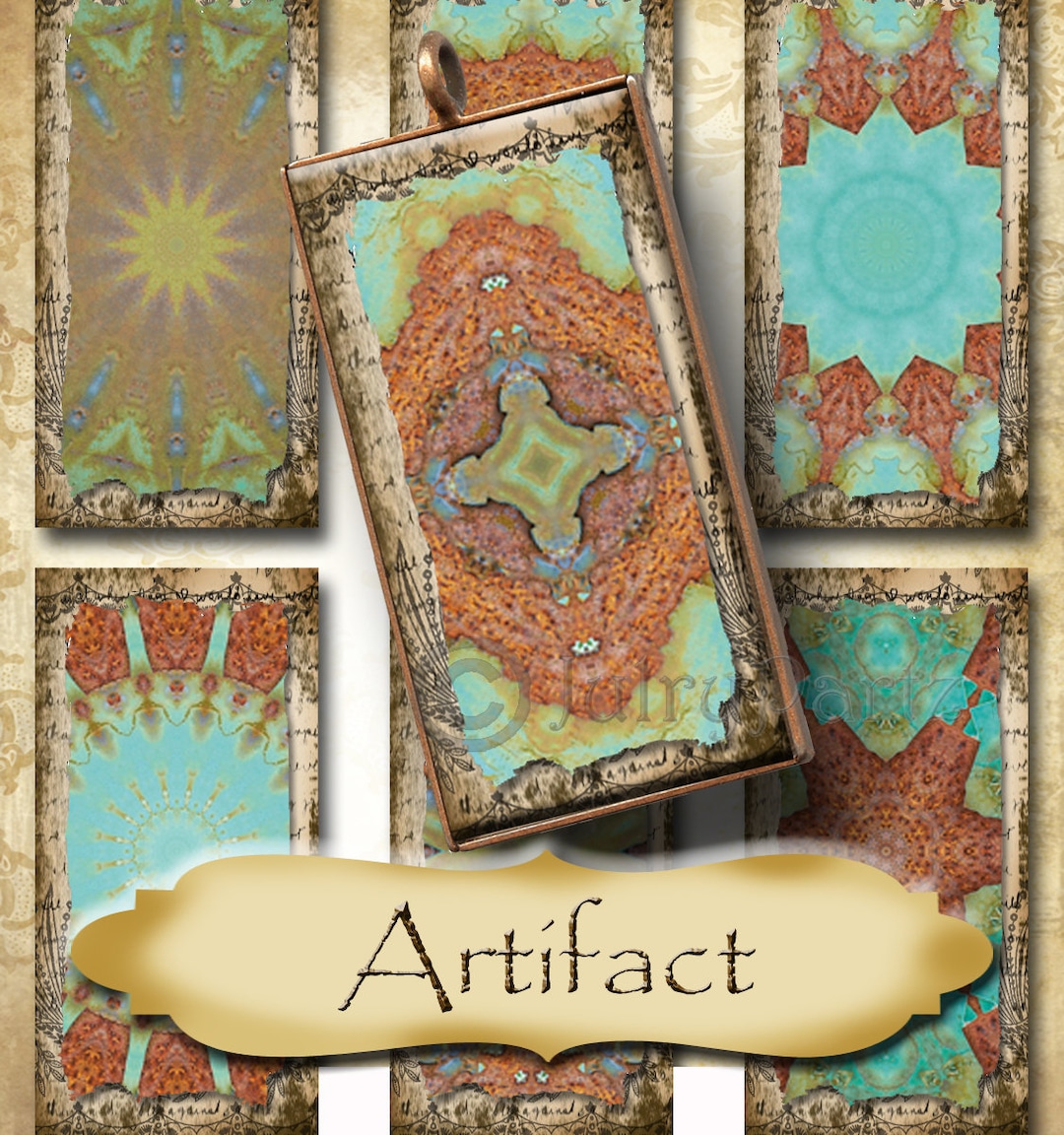Artifact•1x2 Images•printable Digital Images•cards•gift Tags•stickers ...