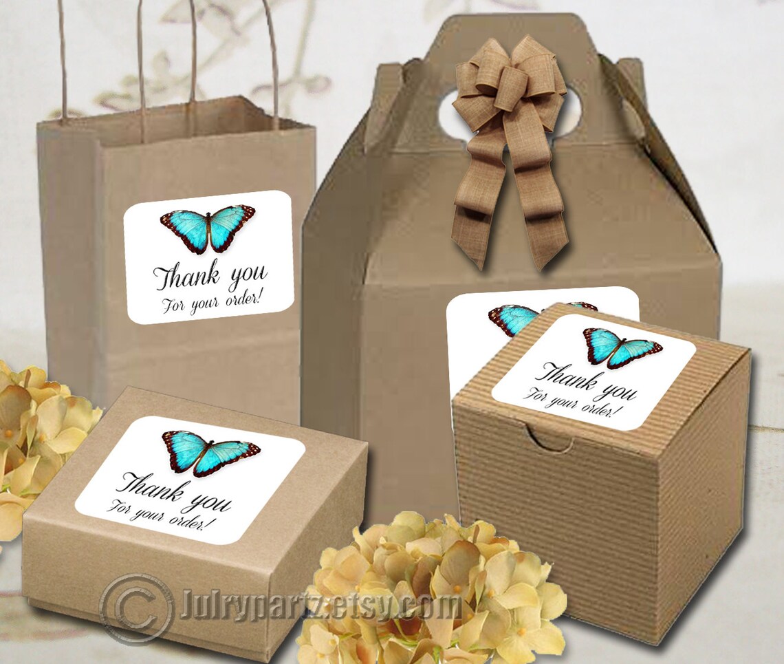 30TEAL BUTTERFLY STICKERSRectangle LabelsPackage | Etsy
