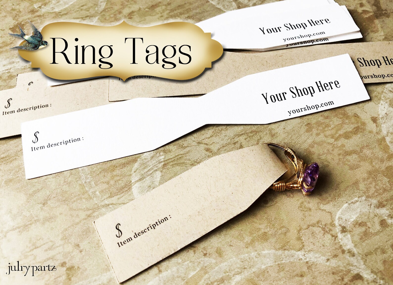 32 •1 X 6" RING TAGS •key Chain Hang Tags •ring Cards •ring Display ...