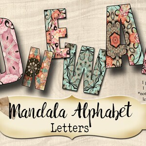 Mandala ALPHABET Letters • Clip Art Images • Printable Digital Images ...