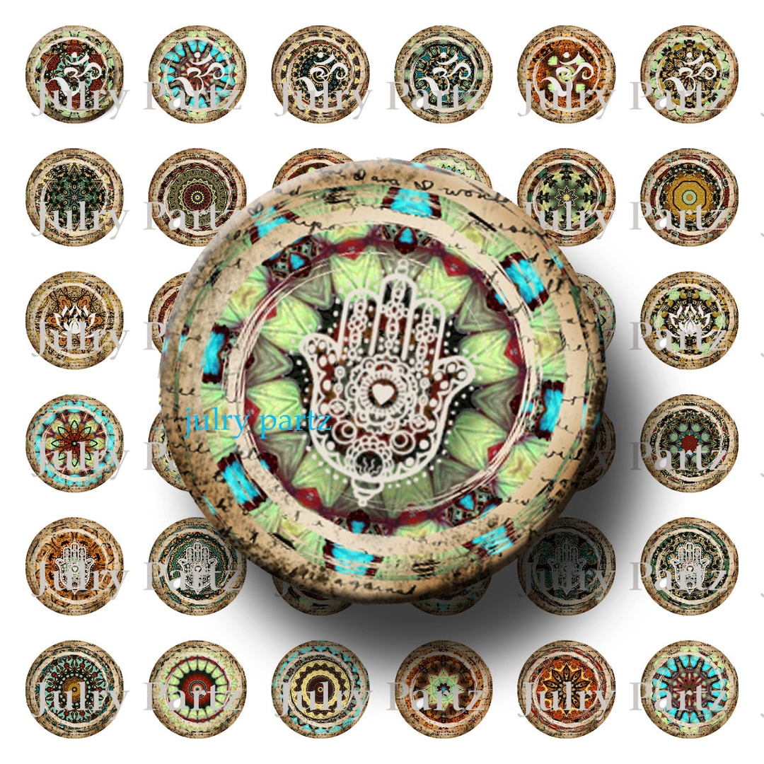 Marrakech Symbol Mandalas 1x1 Round,printable Digital Images - Etsy