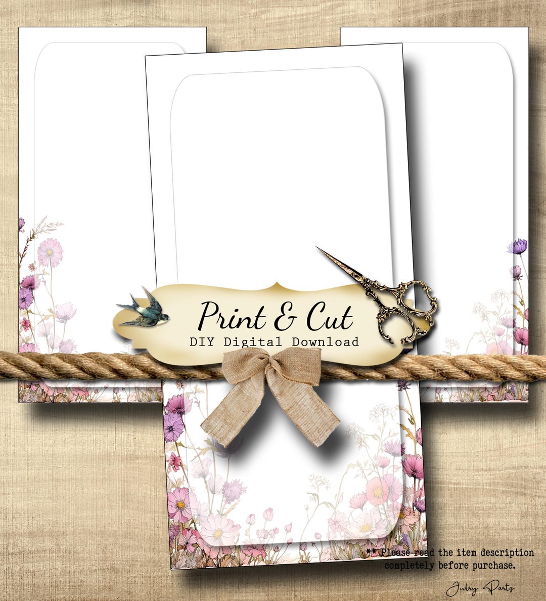 DIY • WILDFLOWER #3 • Custom Note Pad • Floral Memo Pad • Floral Note ...