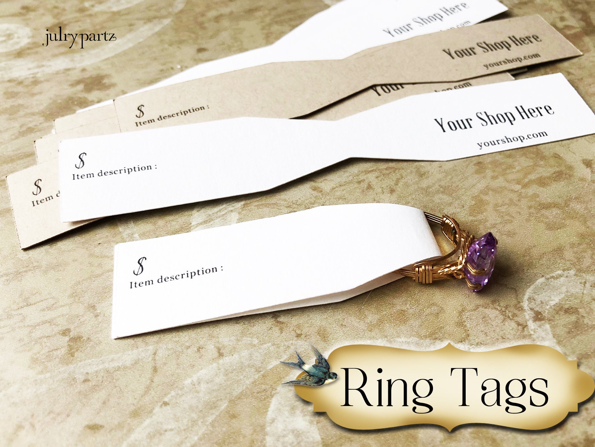 32 1 x 6 RING TAGS Key Chain Hang Tags Ring Cards | Etsy