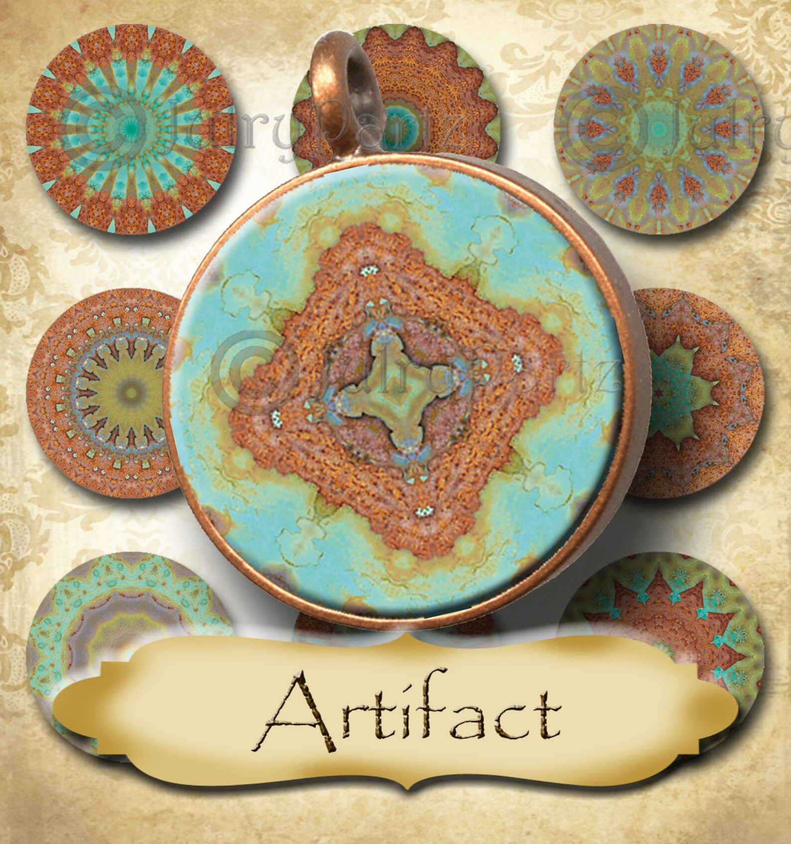Artifact•1x1 Round Images•printable Digital Images•cards•gift Tags ...