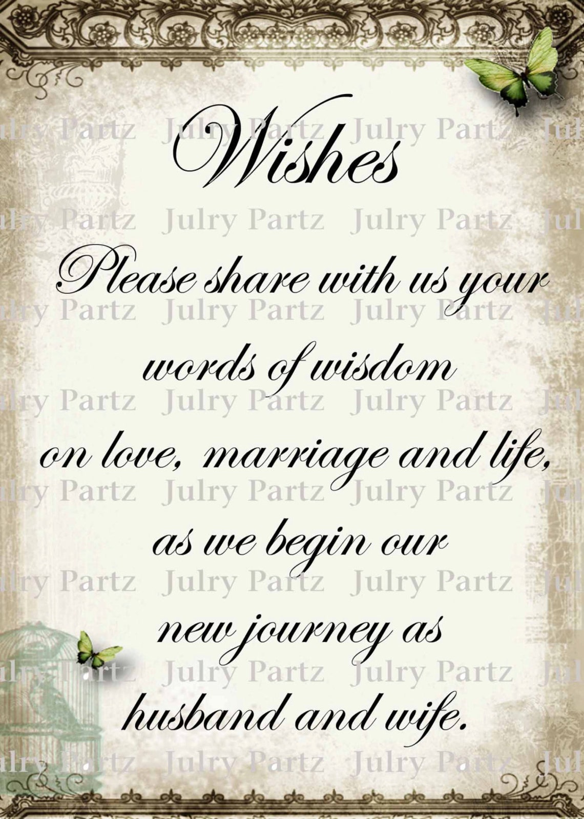 SET of Wedding Wish Sign and Tags Wish Tree Cards Printable | Etsy