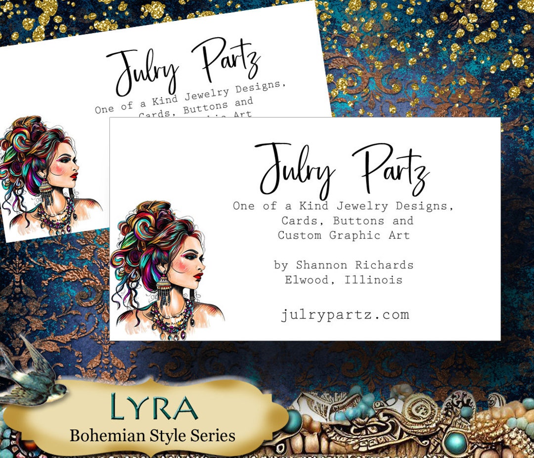 LYRA Bohemian Style Business Cards • Designer Card Collection • Custom ...