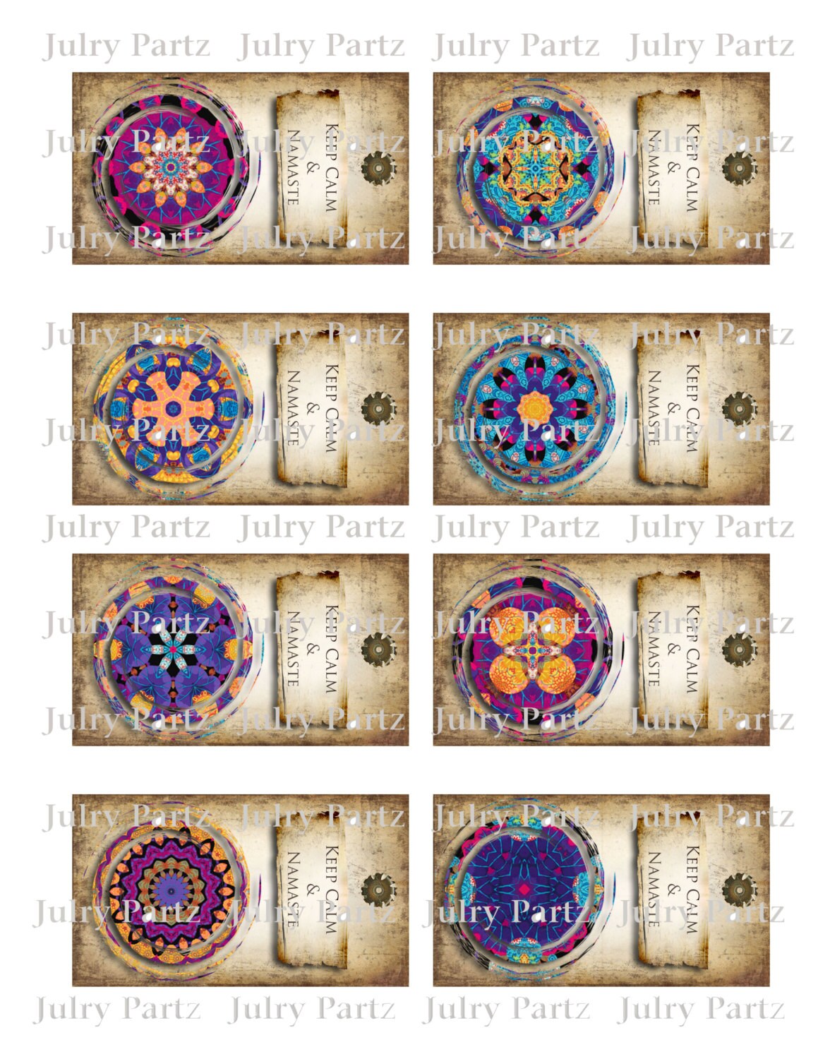 Keep Calm NAMASTE Tags, Thank You Tags, Hang Tags, Flower Tags, Favor ...