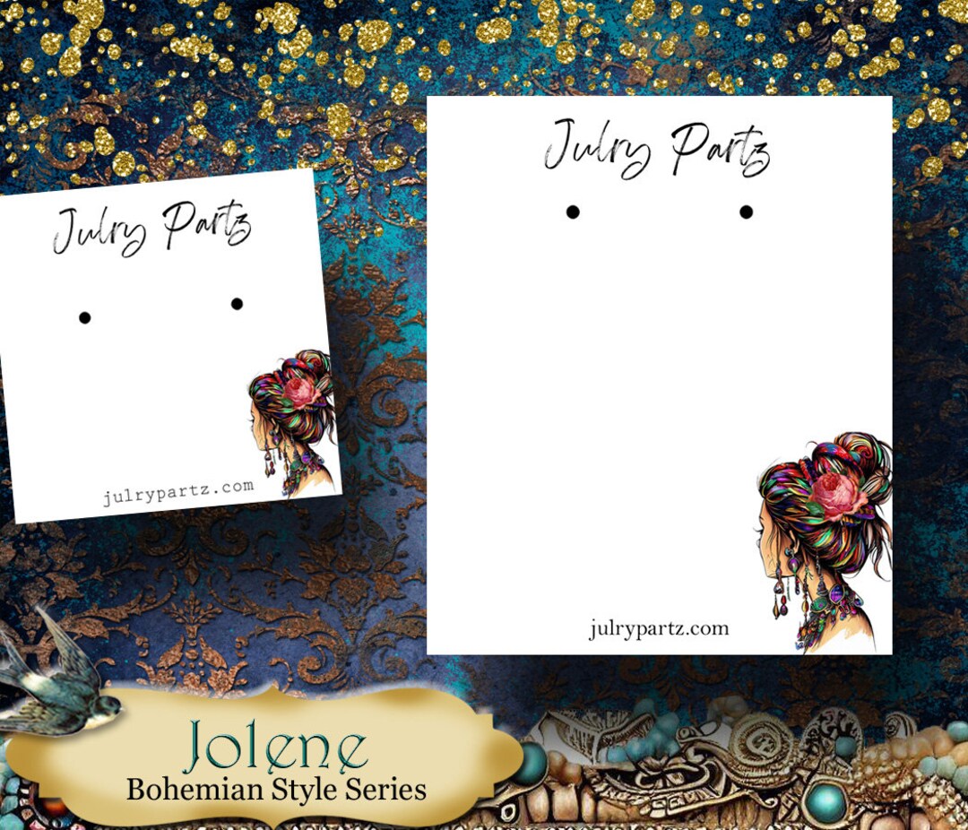 JOLENE Bohemian Style • Custom Design• Earring Display • Clothing Tags ...