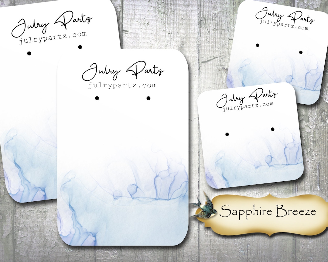 SAPPHIRE BREEZE• Custom Necklace Card• Earring Display• Custom Jewelry ...