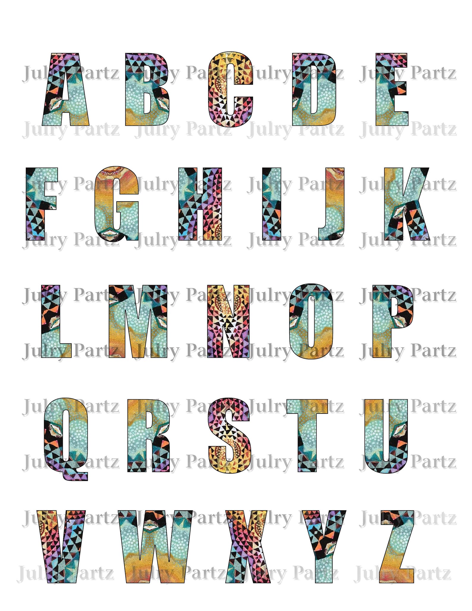 Mandala ALPHABET Letters • Clip Art Images • Printable Digital Images ...