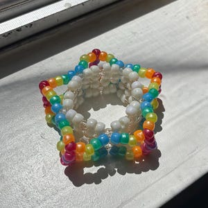 Rainbow Star Kandi Cuff Bracelet - Etsy