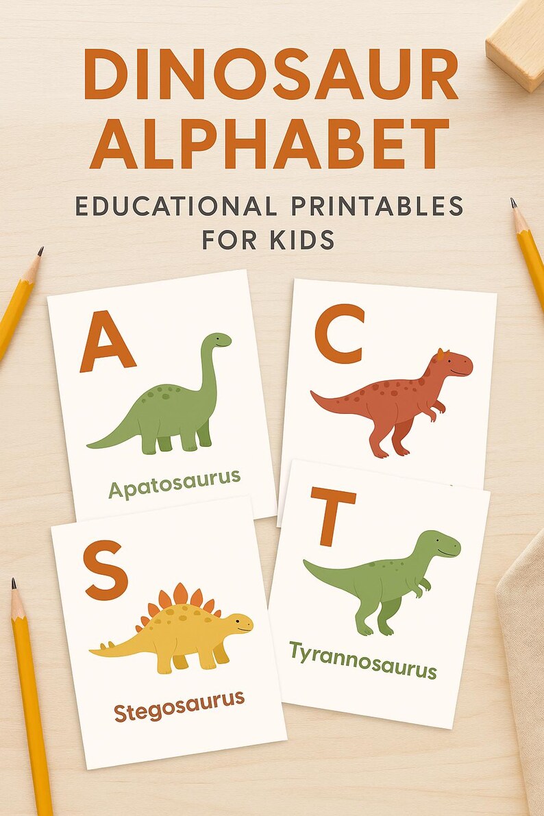 Dinosaur Alphabet Flashcards | Educational Kids Printable | A-Z ...
