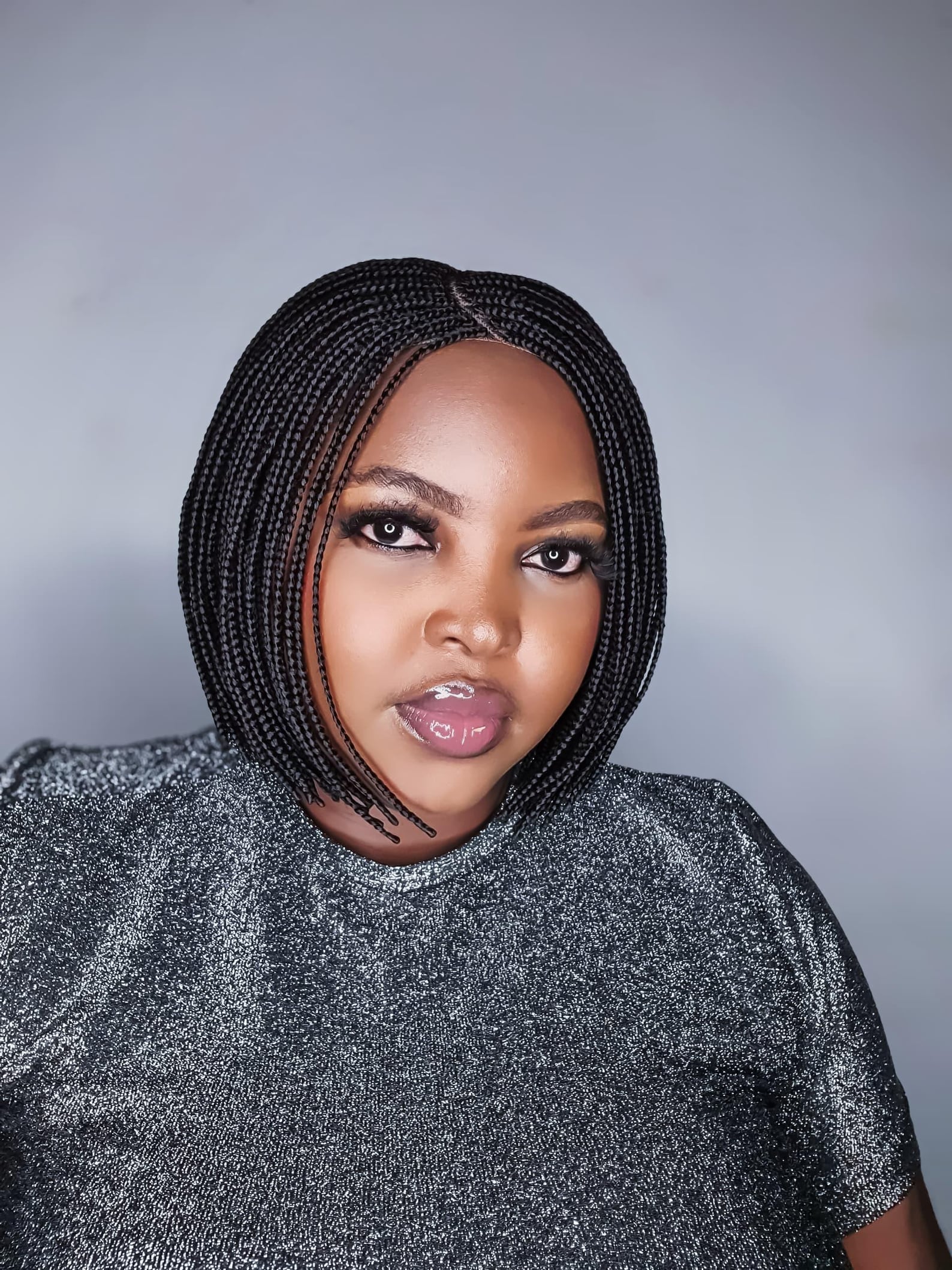 Short Box Braid Bob Wig, Lace Closure Braided Wig Color 2 - Etsy