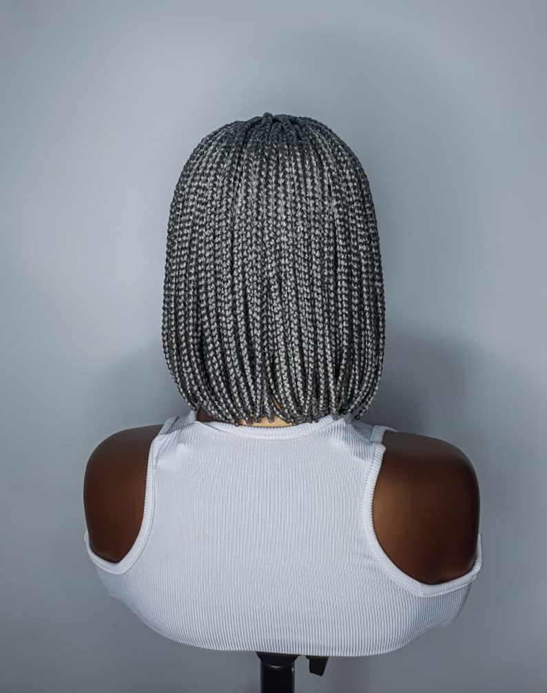 Grey Bob Braid Wig, Short African Braided Wig - Etsy