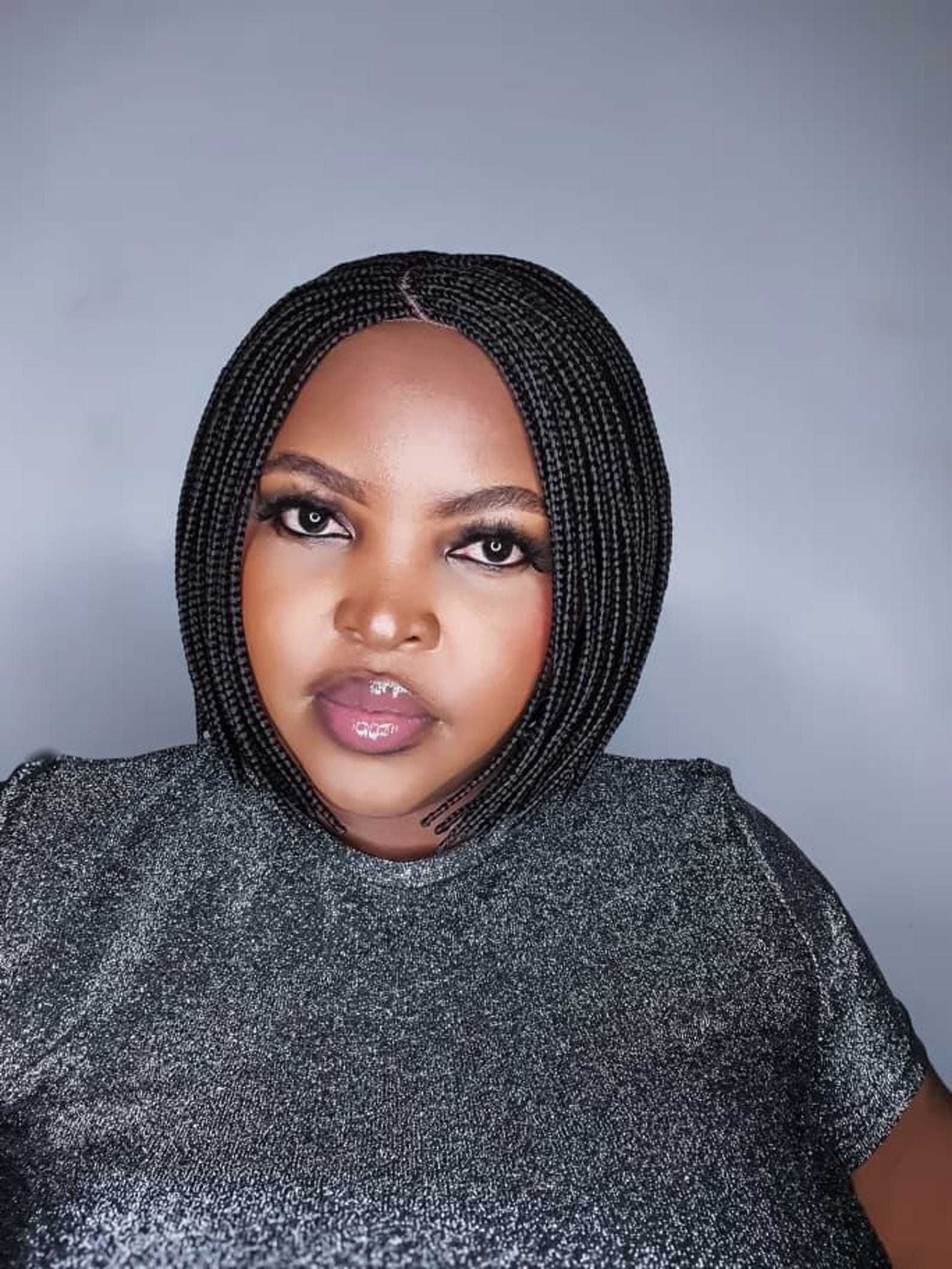 Short Box Braid Bob Wig, Lace Closure Braided Wig Color 2 - Etsy