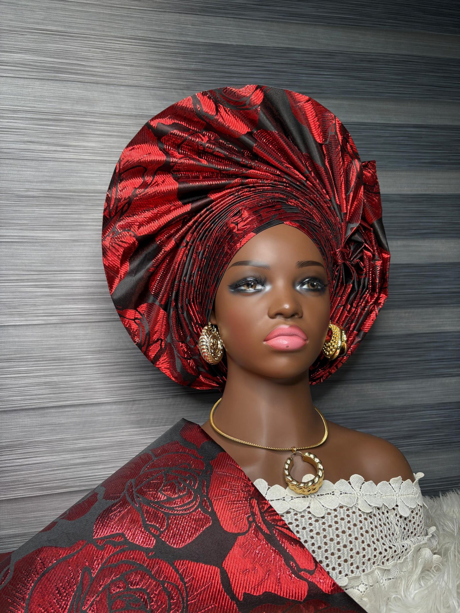 Wine & Black Sego Gele: Ready-to-wear African Headwrap - Etsy