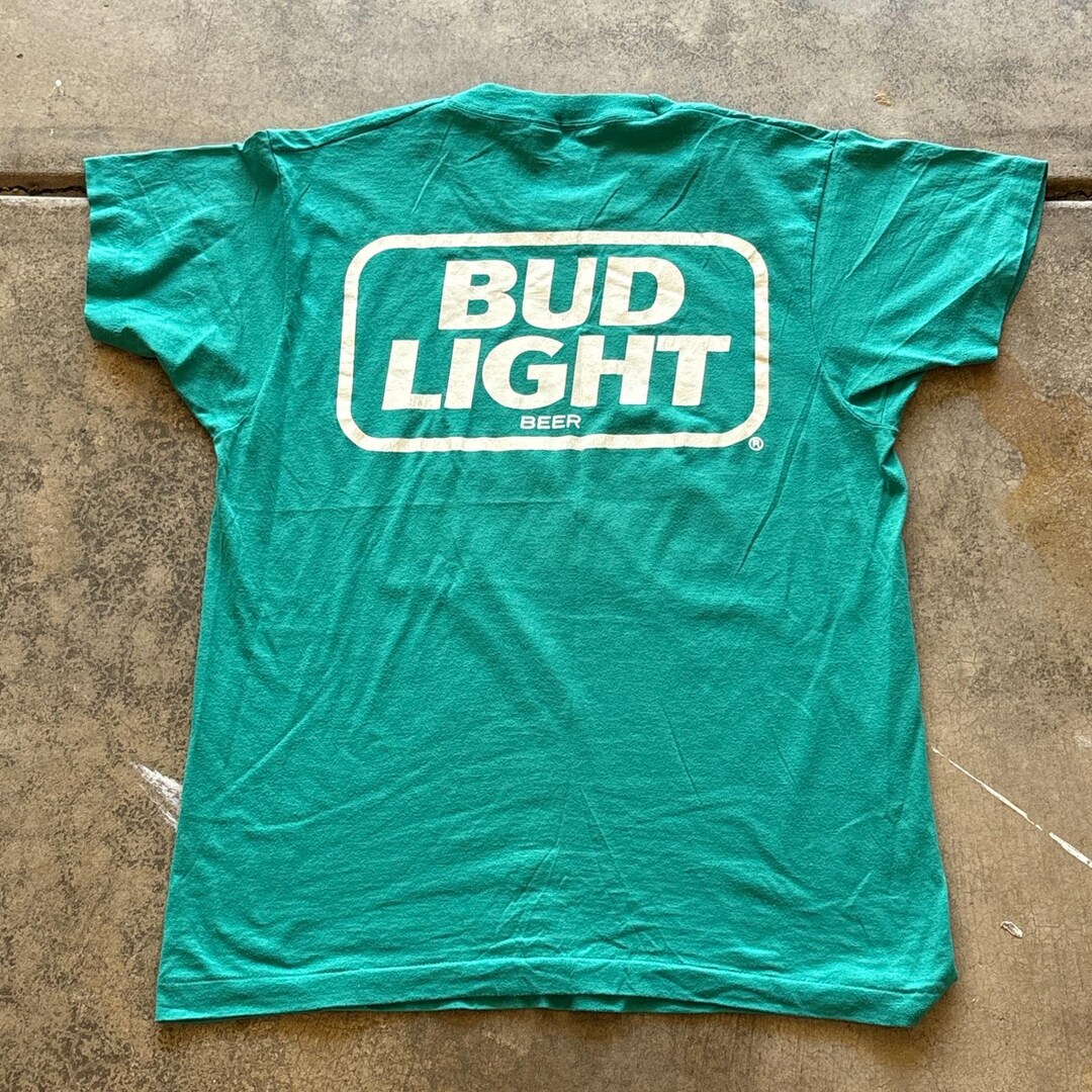 Vintage 80er Jahre Bud Light Triangle Serie Grünes Bier Grafik Tee XL T ...