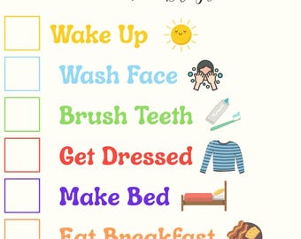 Morning & Evening Routine Chart for Kids | Printable Visual Schedule ...