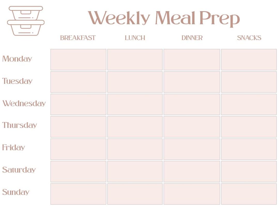Weekly Meal Prep Planner – Printable Meal Planning Sheet + Grocery List ...