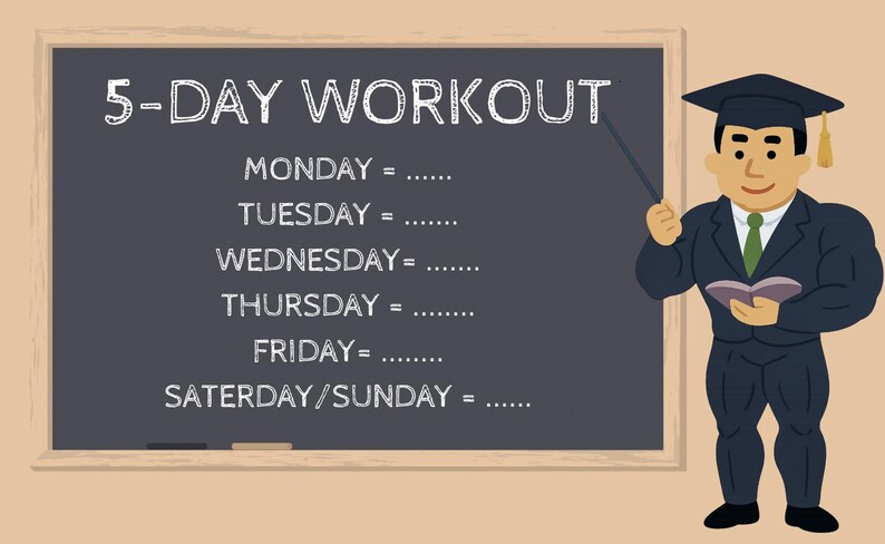 5-day Muscle Building Workout Plan for Beginners - Etsy