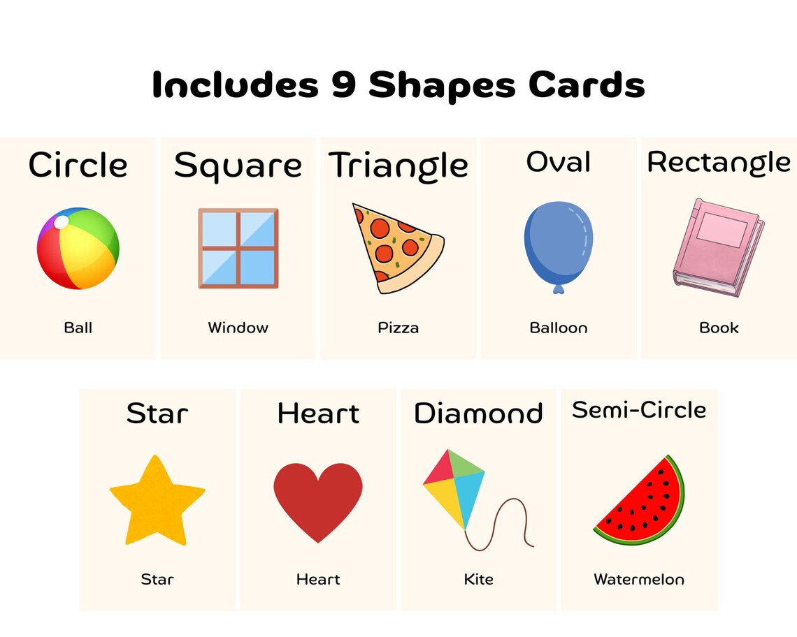 Printable Shape Flashcards for Kids | 9 Basic Shapes Cards for Toddlers & Preschool ...
