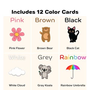 Printable Color Flashcards for Kids | 12 Color Word Cards for Toddlers ...