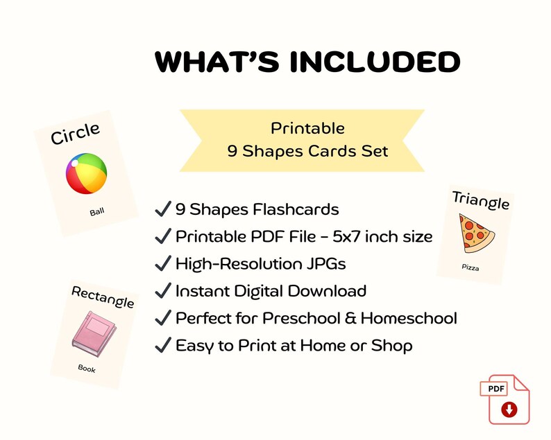 Printable Shape Flashcards for Kids | 9 Basic Shapes Cards for Toddlers ...