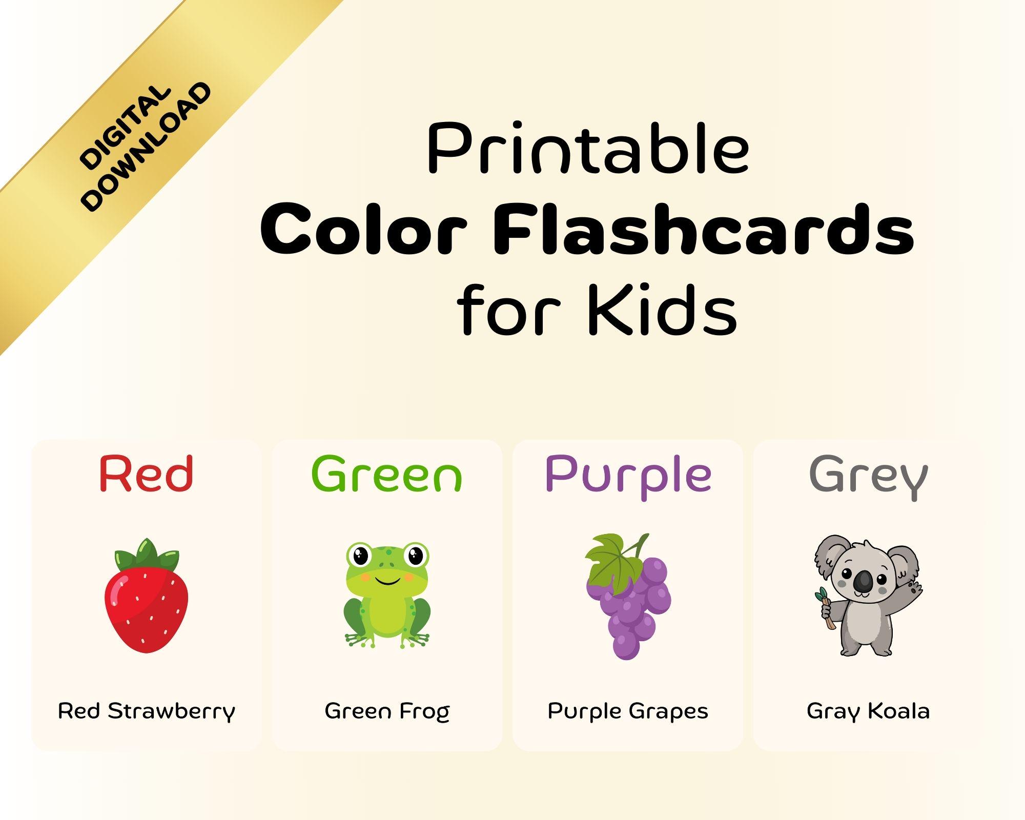 Printable Color Flashcards for Kids | 12 Color Word Cards for Toddlers ...