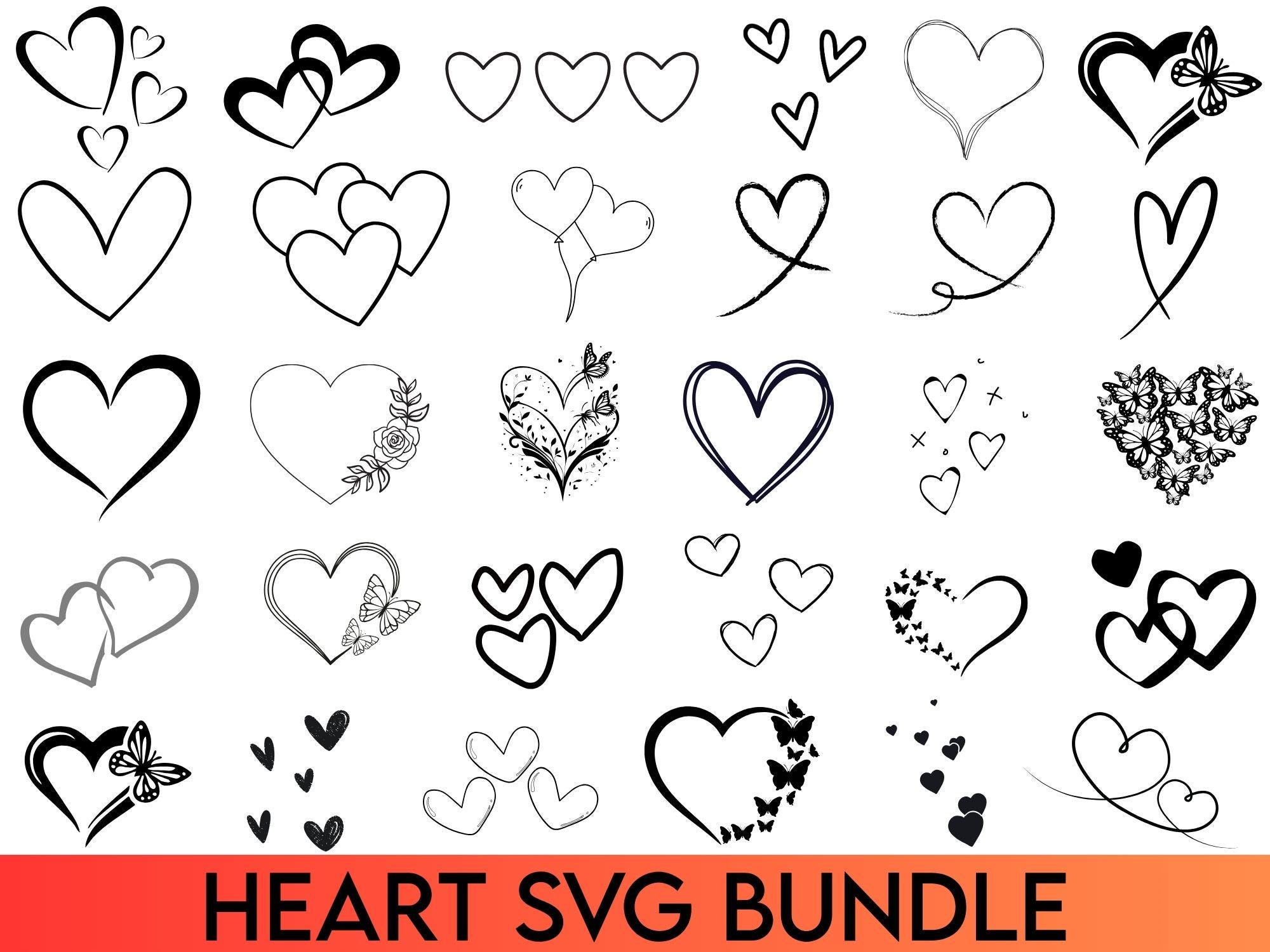 Heart SVG Shape Bundle,heart Svg Bundle, Heart Svg, Open Heart Svg ...