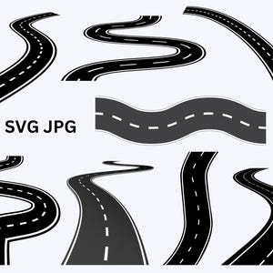 Road Svg Bundle,road Clipart, Road Cut File, Highway Svg, Road Dxf ...
