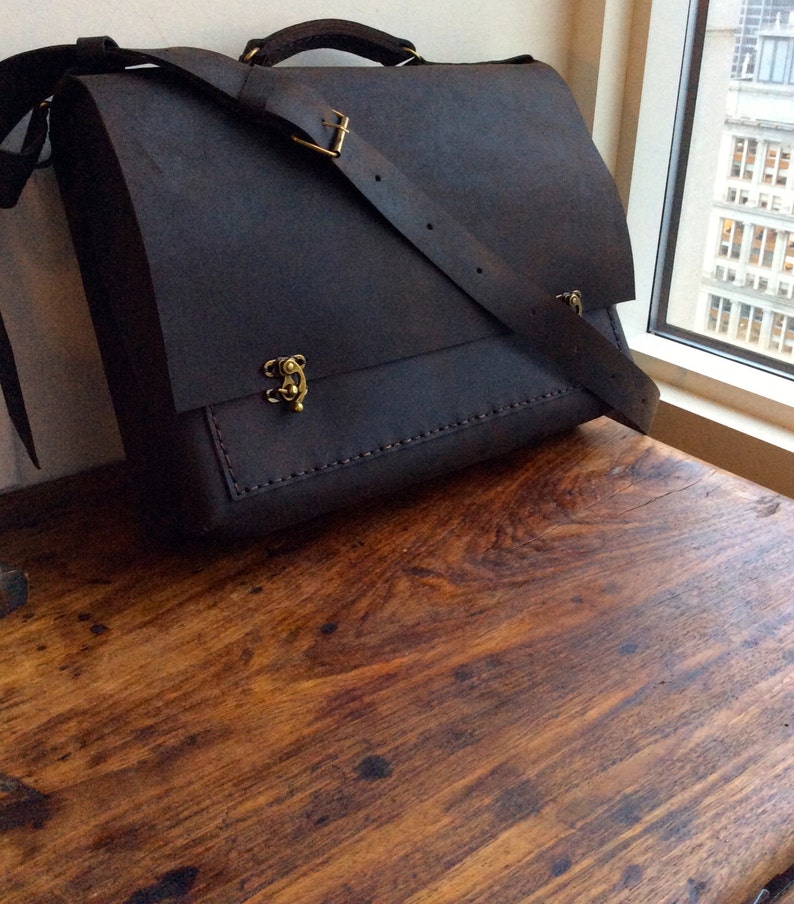 Personalized Messenger Leather Laptop Shoulder Bag 5 Pockets | Etsy