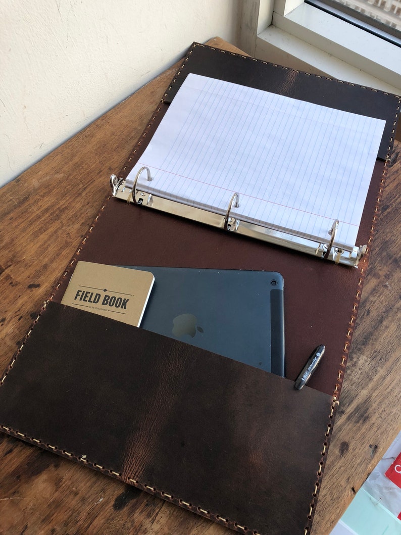 Nameplate Binder / Minimalist Leather Binder / Custom - Etsy