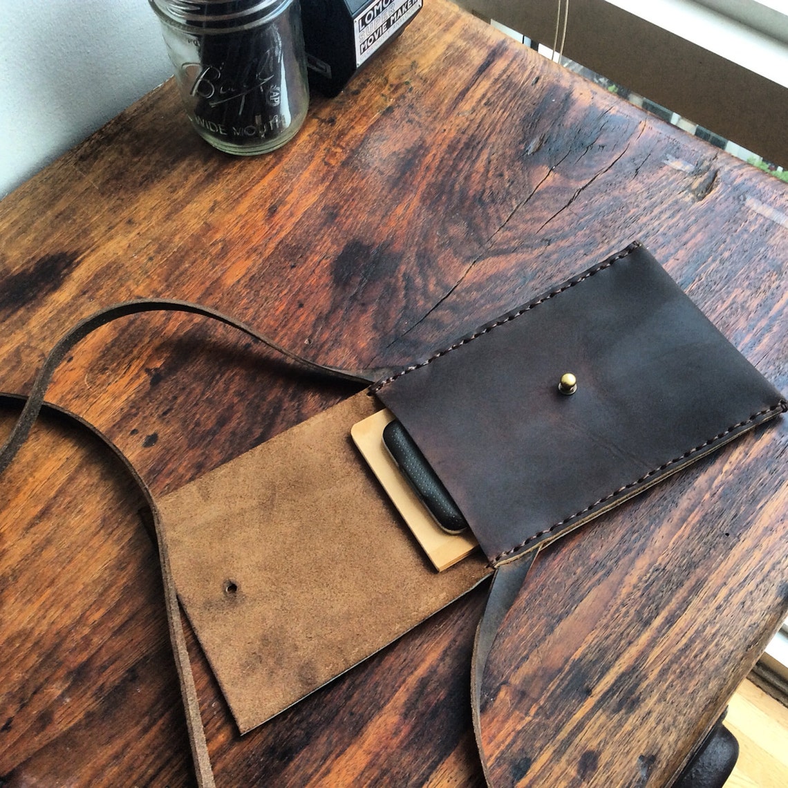 Iphone 12 Case/ Handmade Leather Cross Body Bag / Custom Made - Etsy