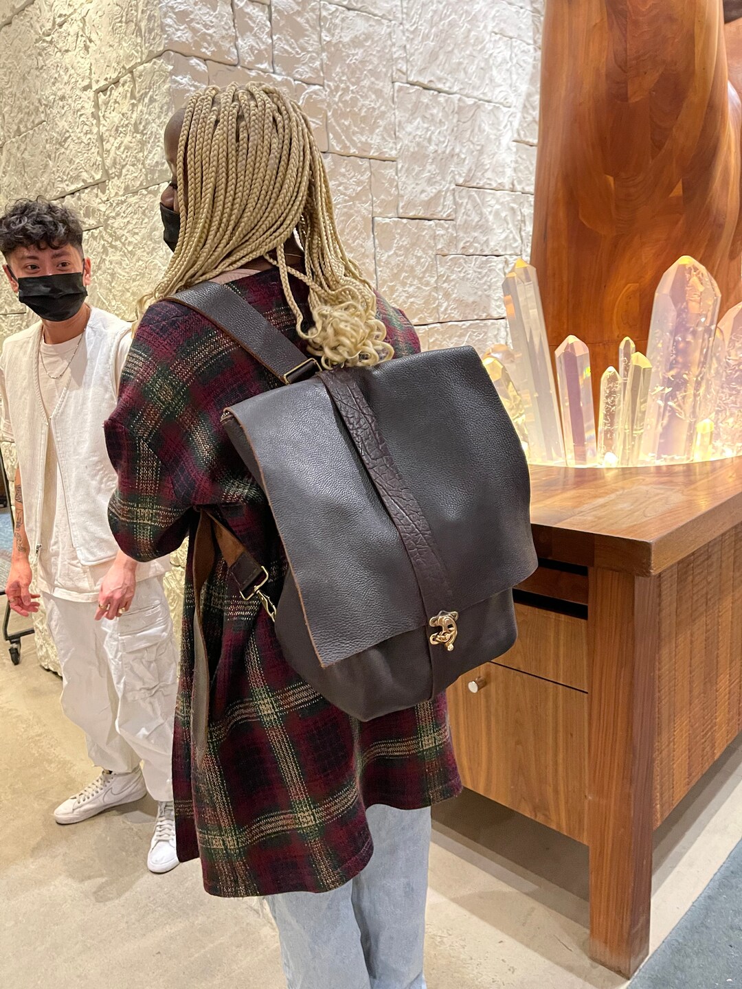 Chocolate Backpack / Large Leather Backpack / Brown Bison Leather ...