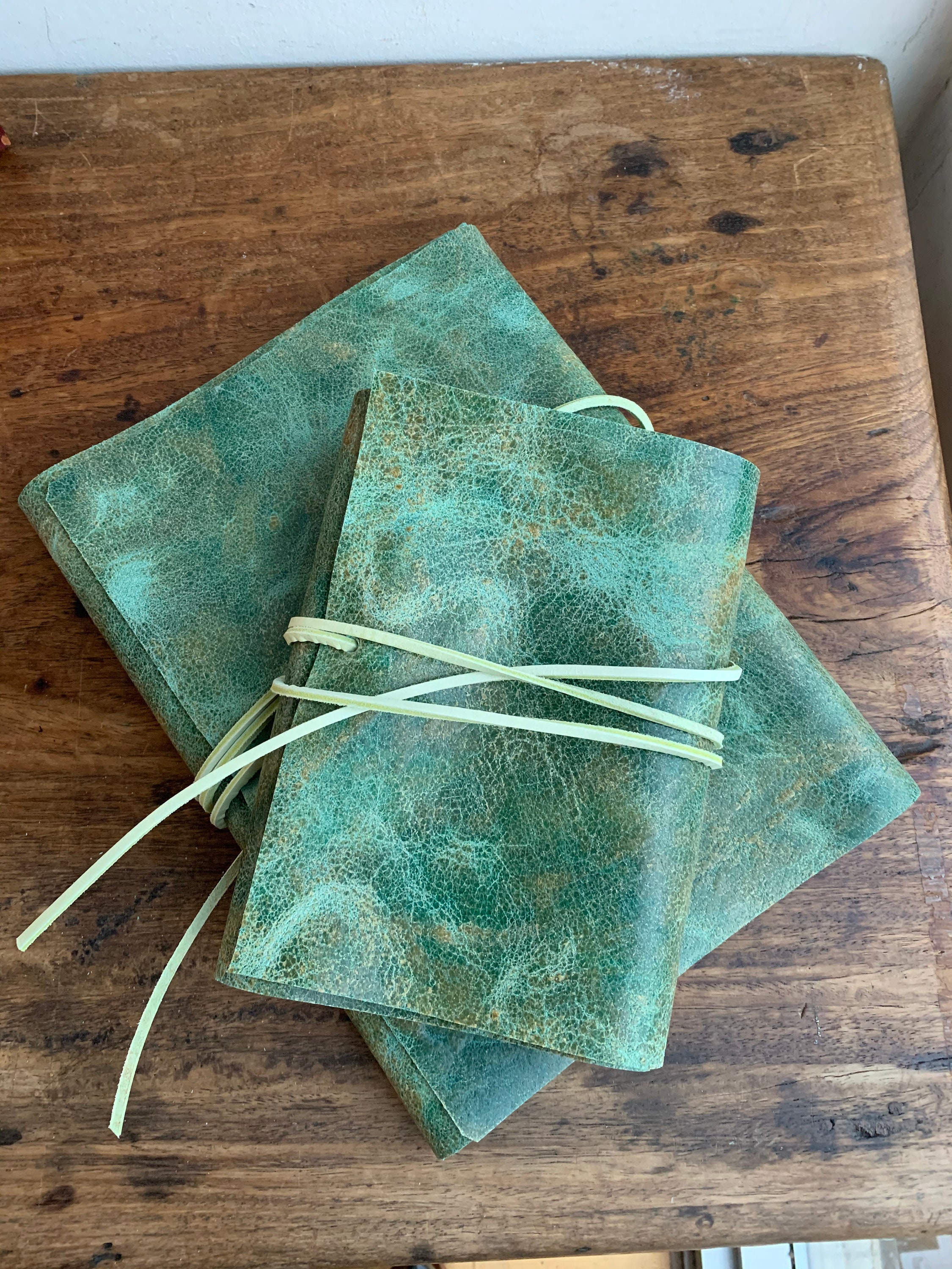 Distressed Green Journal / Handmade Leather Journal / Green Leather ...