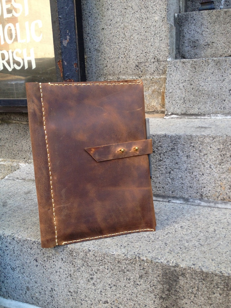 Handmade iPad Padfolio, Custom Rugged Leather iPad Padfolio Organizer ...